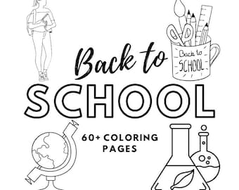 Welcome Back to School Coloring Pages - Etsy