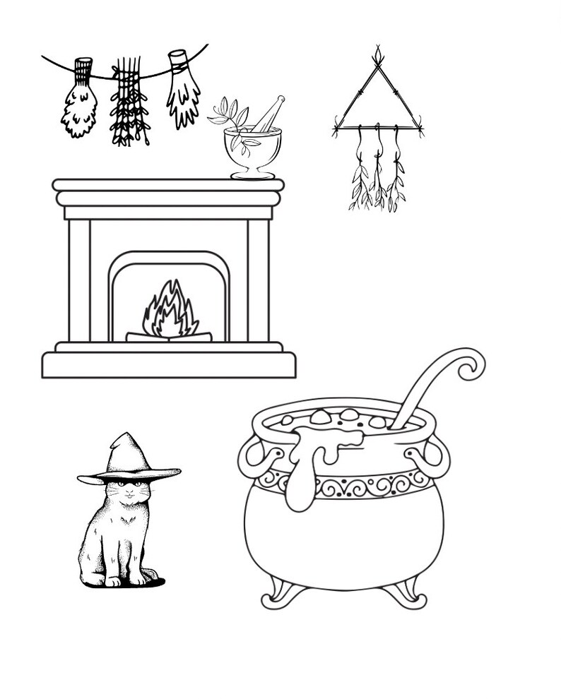 Witchcraft & Divination 50 Coloring Pages - Etsy