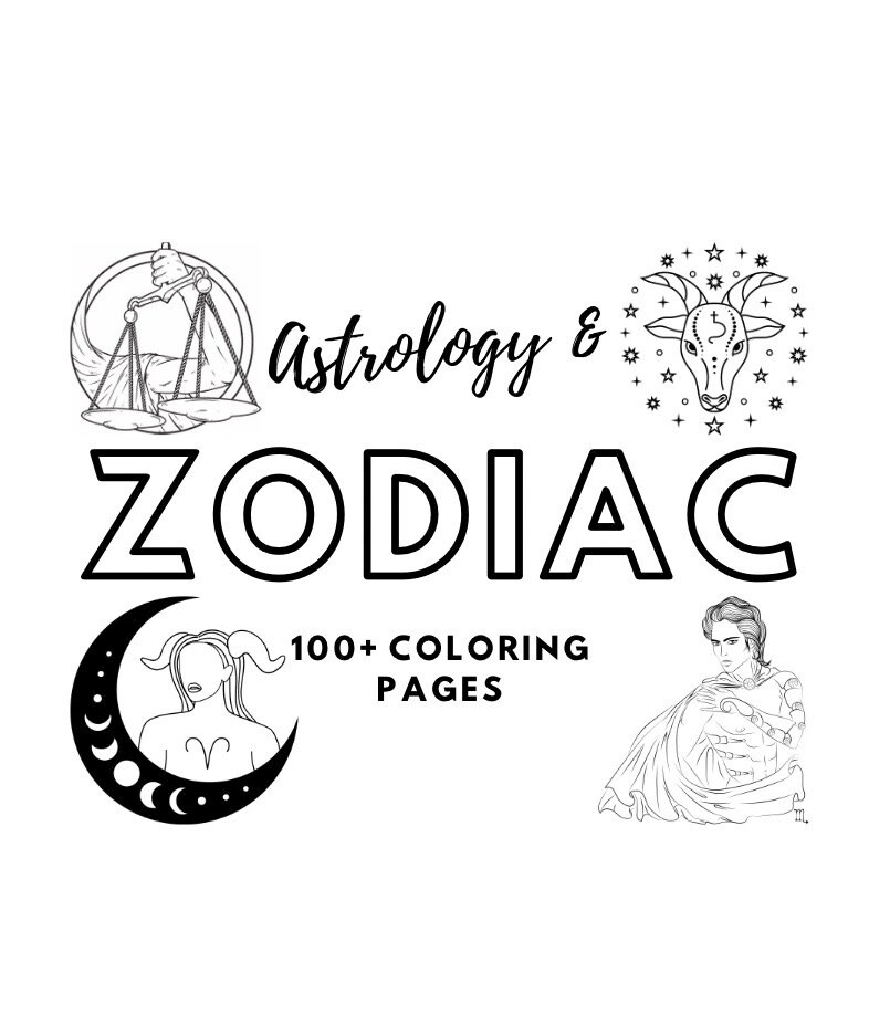 Astrology & Zodiac 100 Coloring Pages Digital Download - Etsy