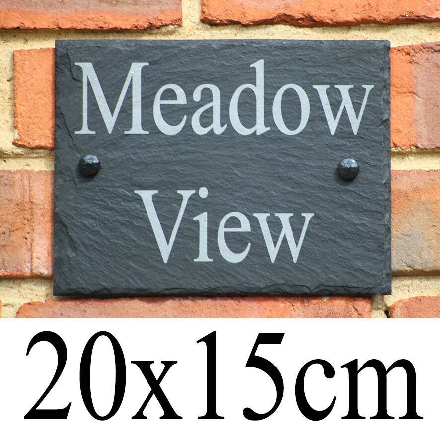 Rustic Slate House Gate Sign Plaque Door Number Personalised - Etsy UK