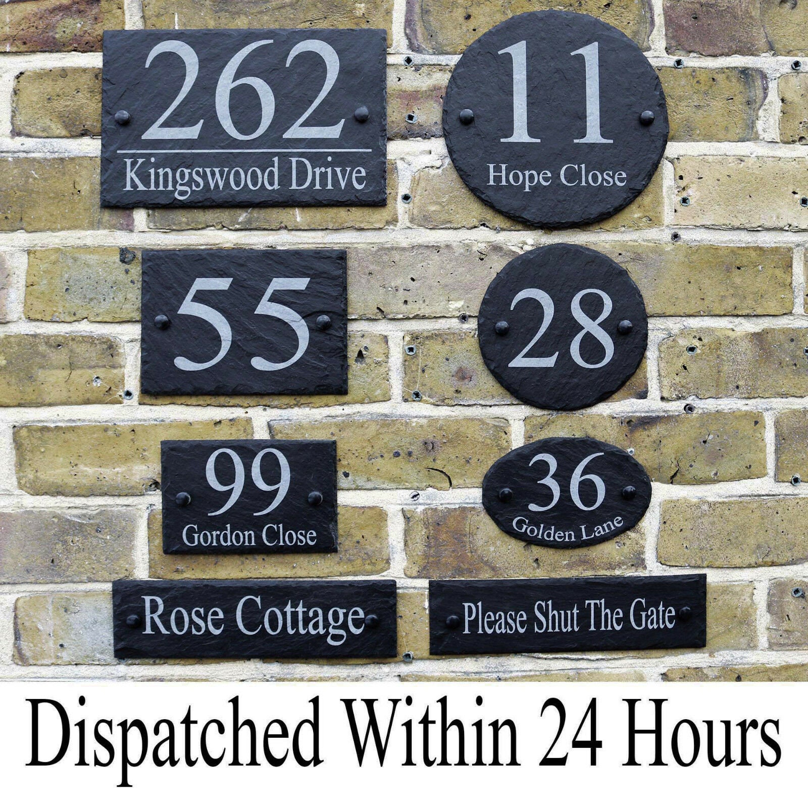 Rustic Slate House Gate Sign Plaque Door Number Personalised - Etsy UK