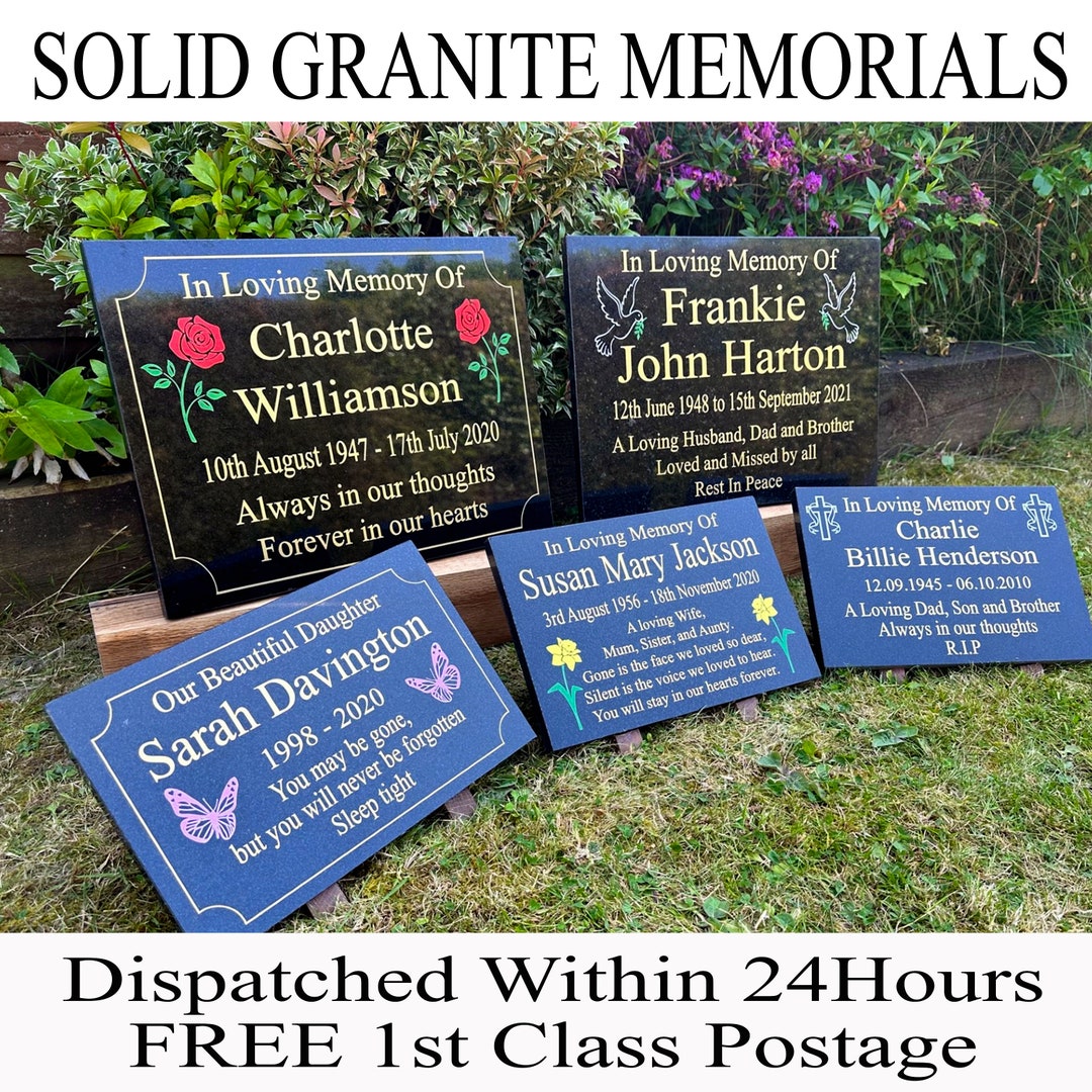 Personalised Engraved Granite Memorial Stone Marker - Etsy