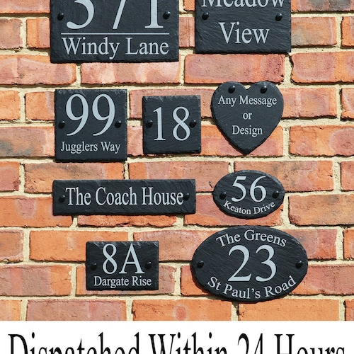 Engraved Rectangular Slate Outdoor House Home Sign Plaque - Etsy