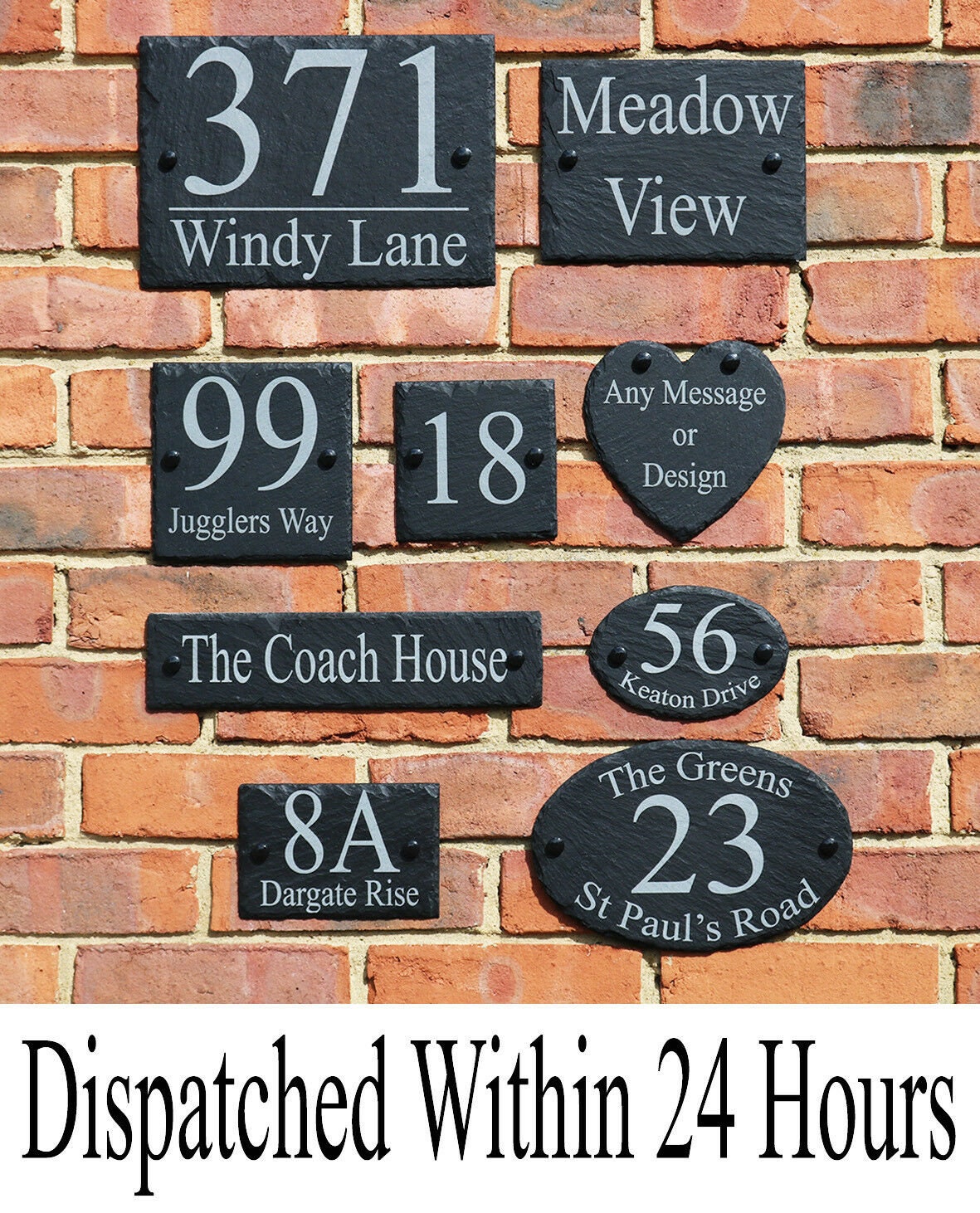 Rustic Slate House Gate Sign Plaque Door Number Personalised - Etsy UK
