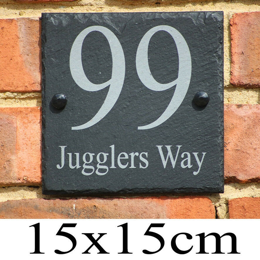Rustic Slate House Gate Sign Plaque Door Number Personalised - Etsy UK