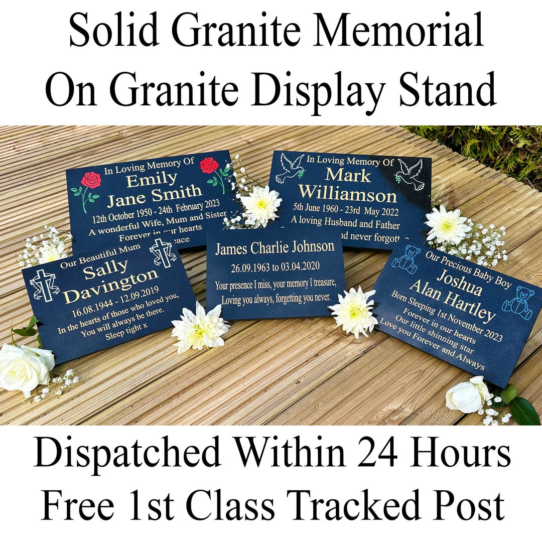 Personalised Granite Memorial Stone Marker - Etsy UK