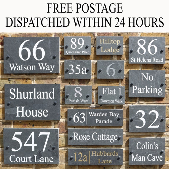 Custom Slate Plaque Personalized Deep Engraved Slate House Sign ...