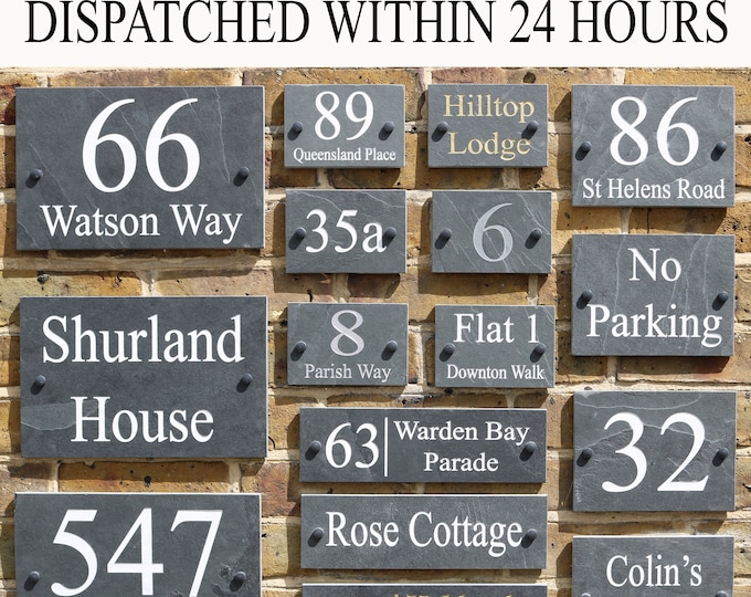 Personalised Deep Engraved Slate House Sign - Etsy UK