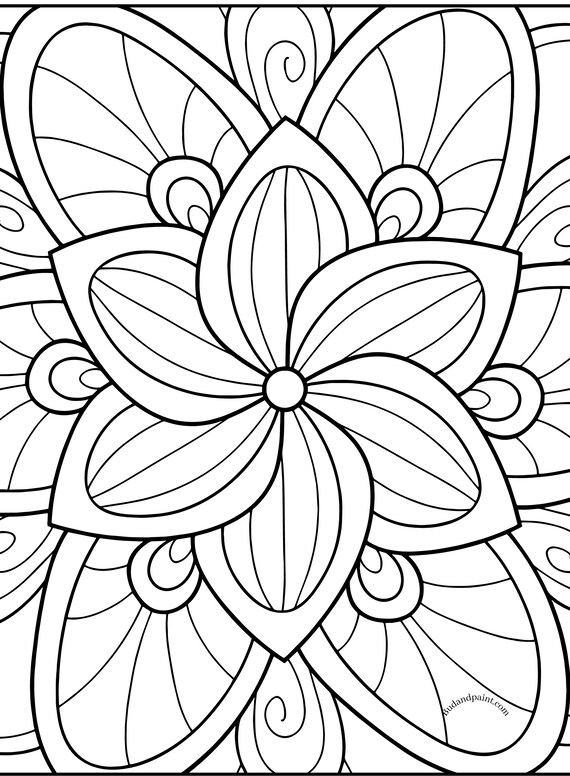Bud and Paint the Mandala Effect Coloring Page 12 | Etsy