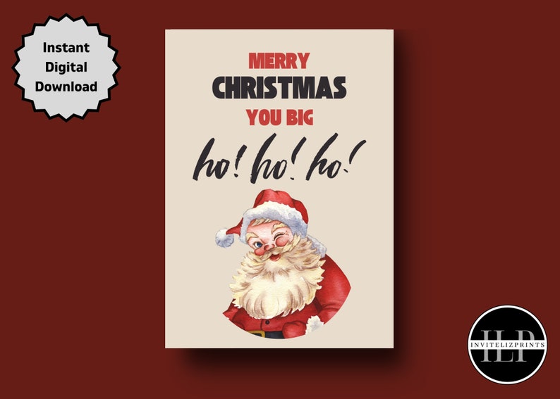 PRINTABLE Funny Christmas Card, Instant Download Card, Christmas ...