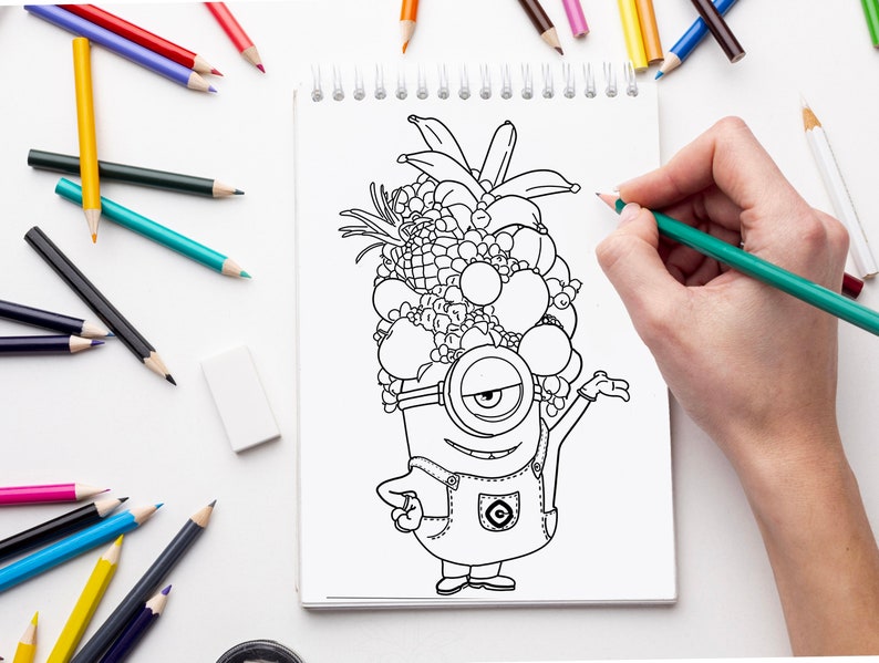 Minion Colouring Book Printable Colour Digital Art - Etsy Singapore