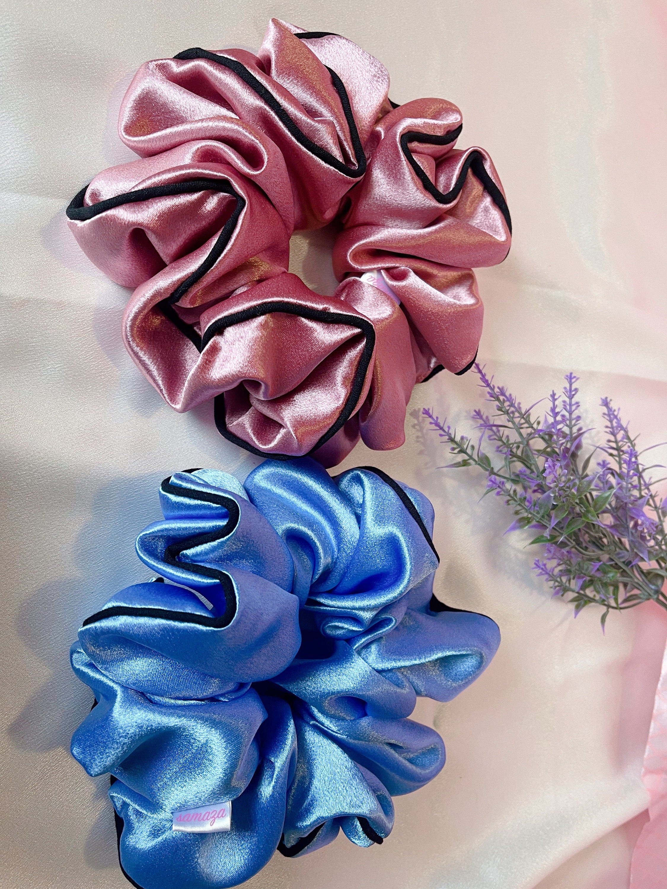 XXL Scrunchie, Oversized Piping Scrunchie, Soft Silk Hair Scrunchie ...