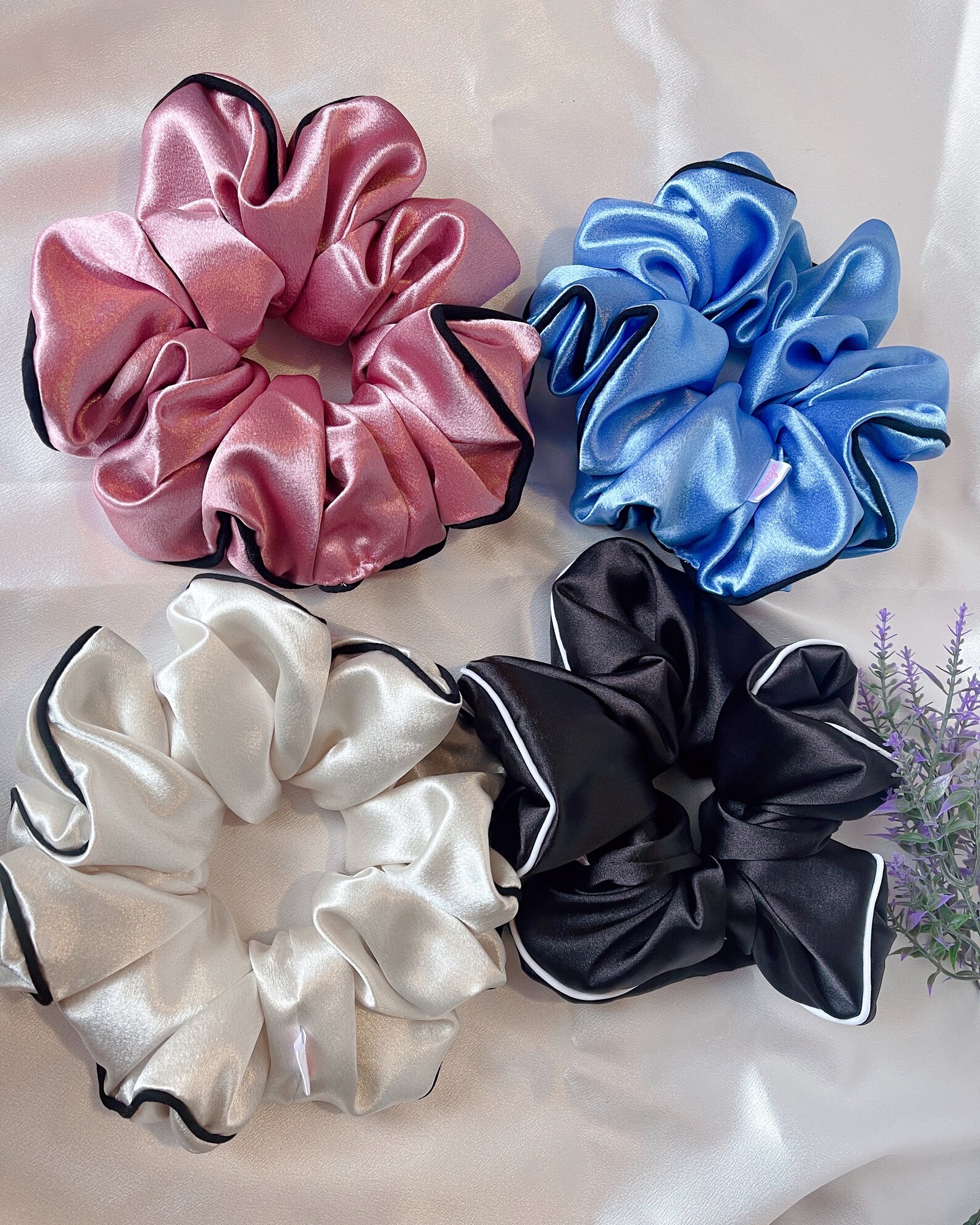 XXL Satin Scrunchie, Oversized Piping, Hair Accessories - Etsy