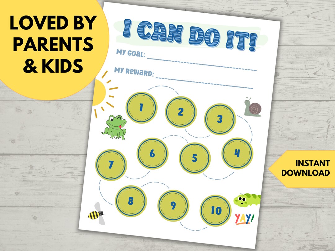 Kids Goal & Reward Chart Boys Reward Chart Printable Kids - Etsy