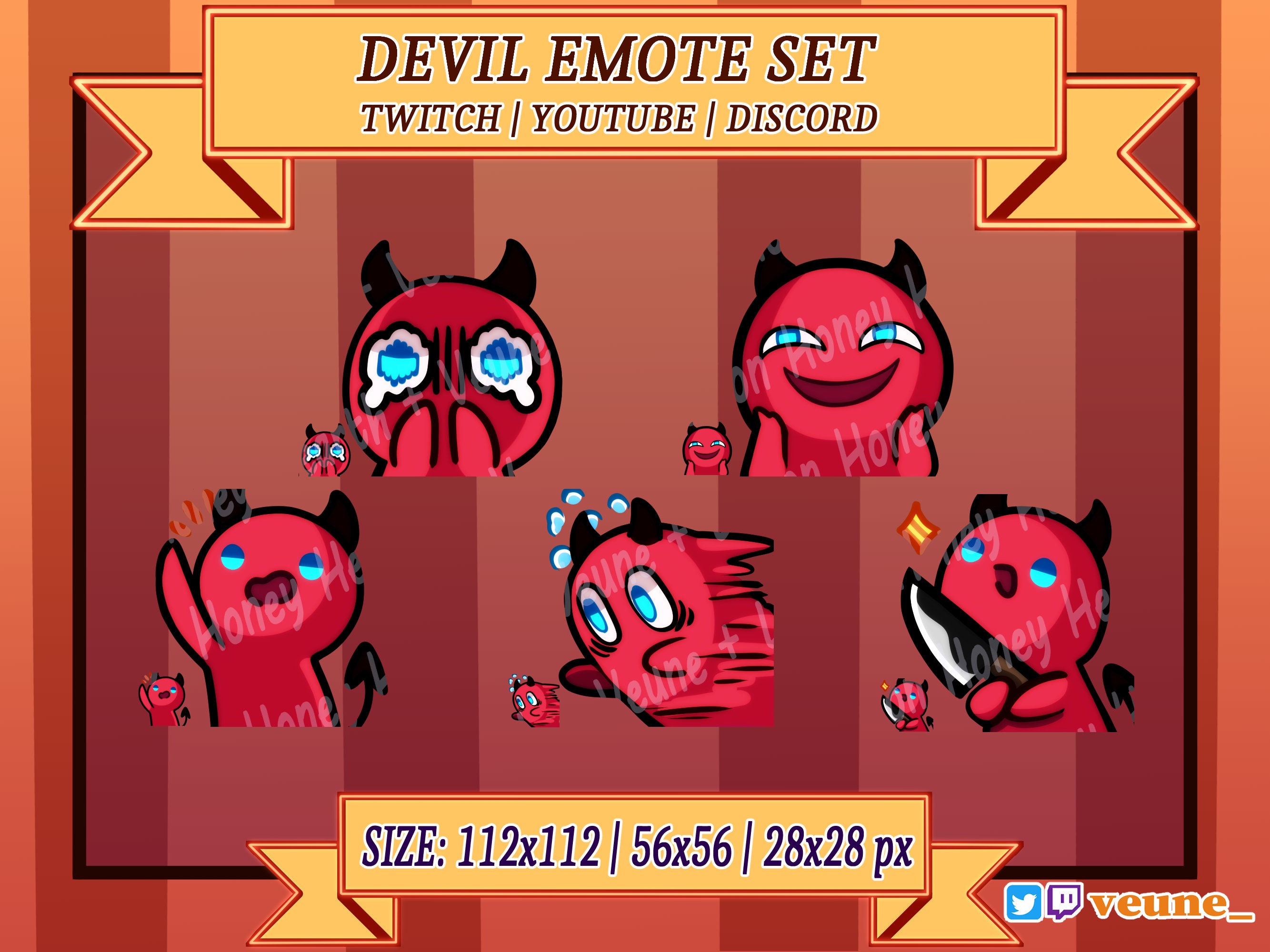 Devil Emote Set | Twitch | Youtube | Discord | Spooky | Cute | Scary ...