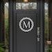 Front Door Wreath Decal W Initial Front Door Monogram Business Door ...