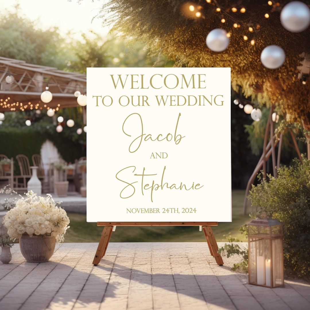 Welcome to Our Wedding Decal for Sign Board Wall Vinyl Decal Getting ...
