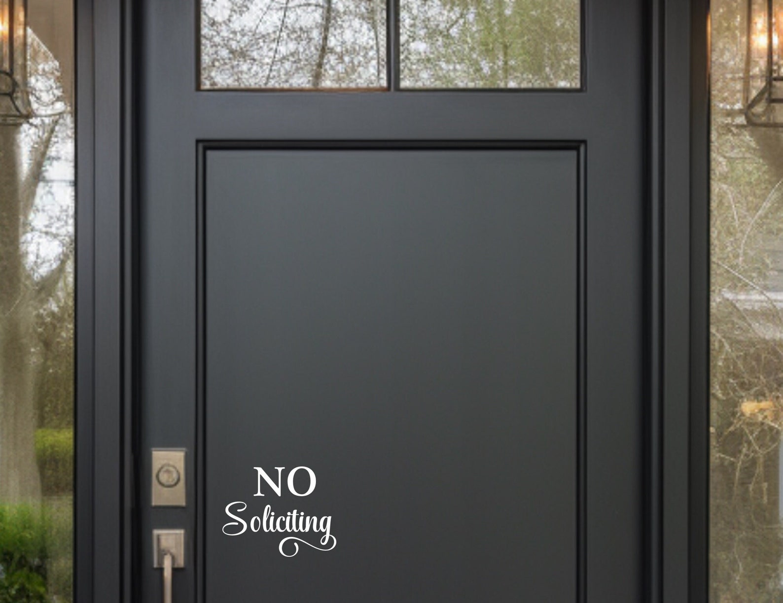 No Soliciting Door Decal Vinyl Wall Decal Vinyl Labels Front Door ...