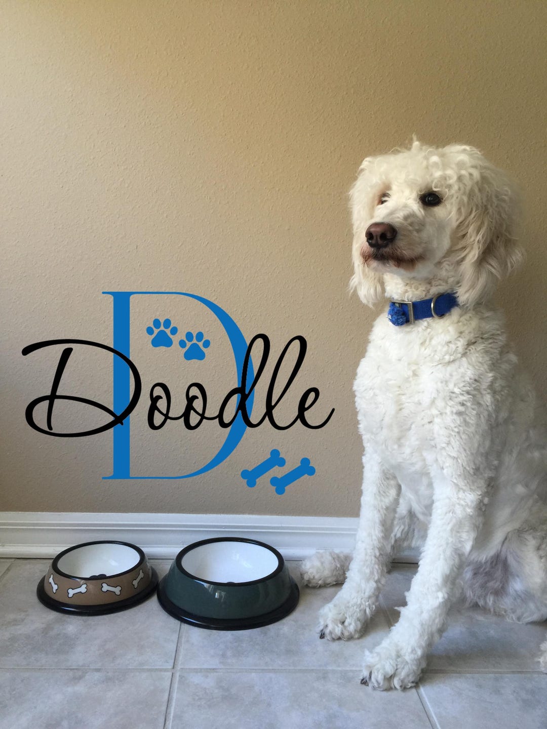 Personalized Dog Name Wall Decal Dog Name Sticker Monogram Pet Name ...