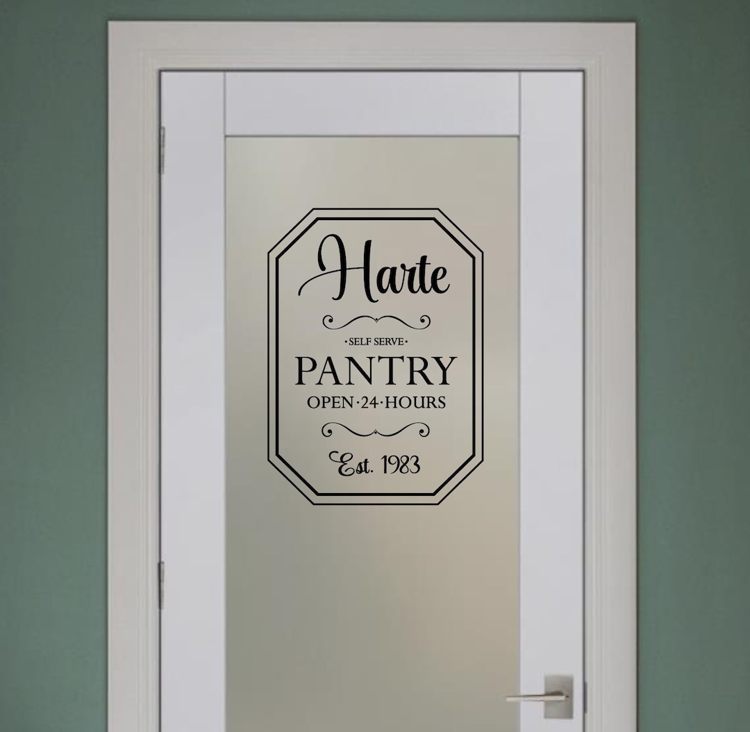 Pantry Personalized Decal Vinyl Wall Decal Kitchen Pantry Door Self ...