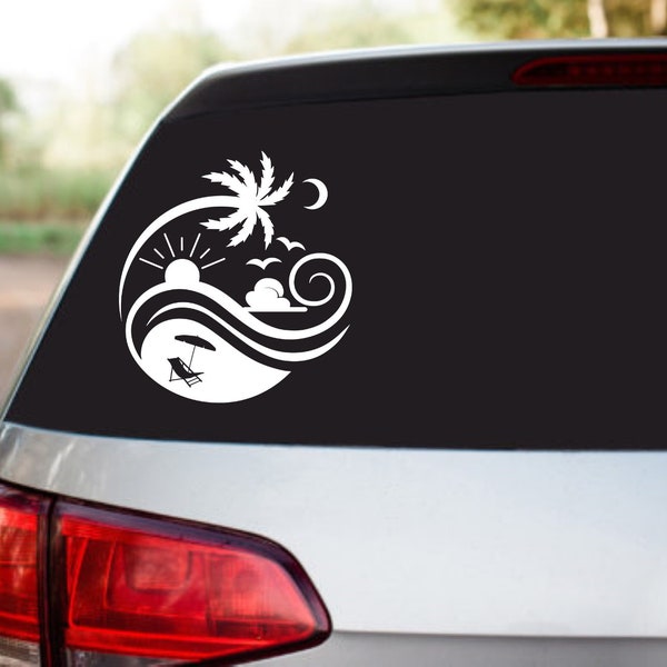 Beach Scene Car Vinyl Decals - Etsy