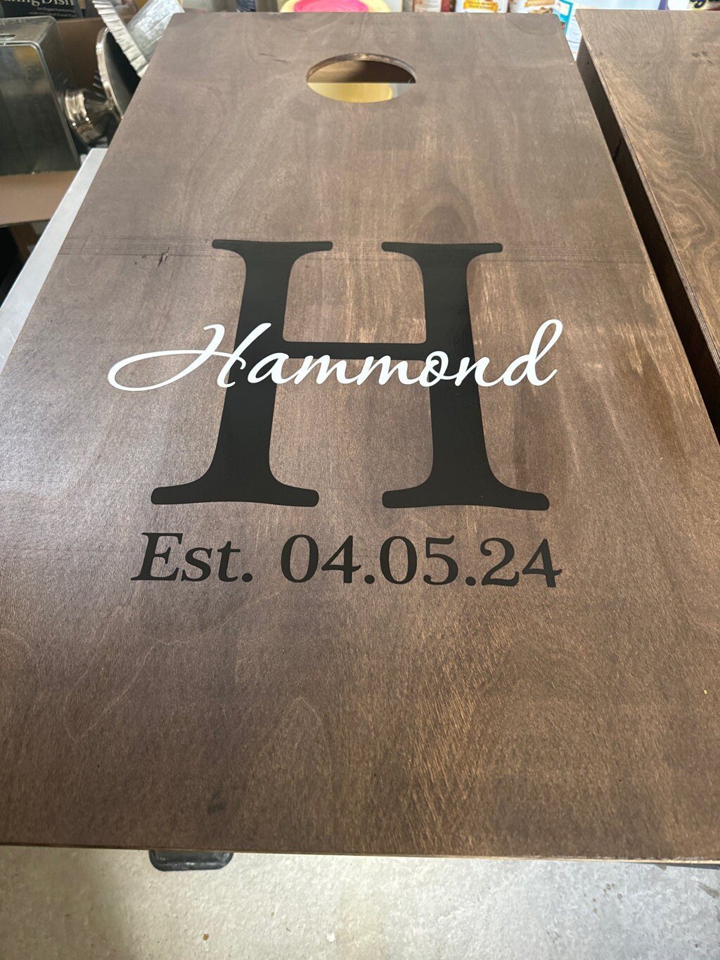 Cornhole Decals Set of Two Custom Cornhole Personalized DIY Decals for ...