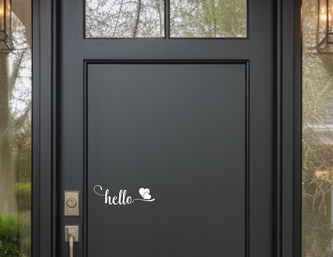 Hello Door Decal Vinyl Wall Decal Vinyl Labels Front Door Pantry Wall ...