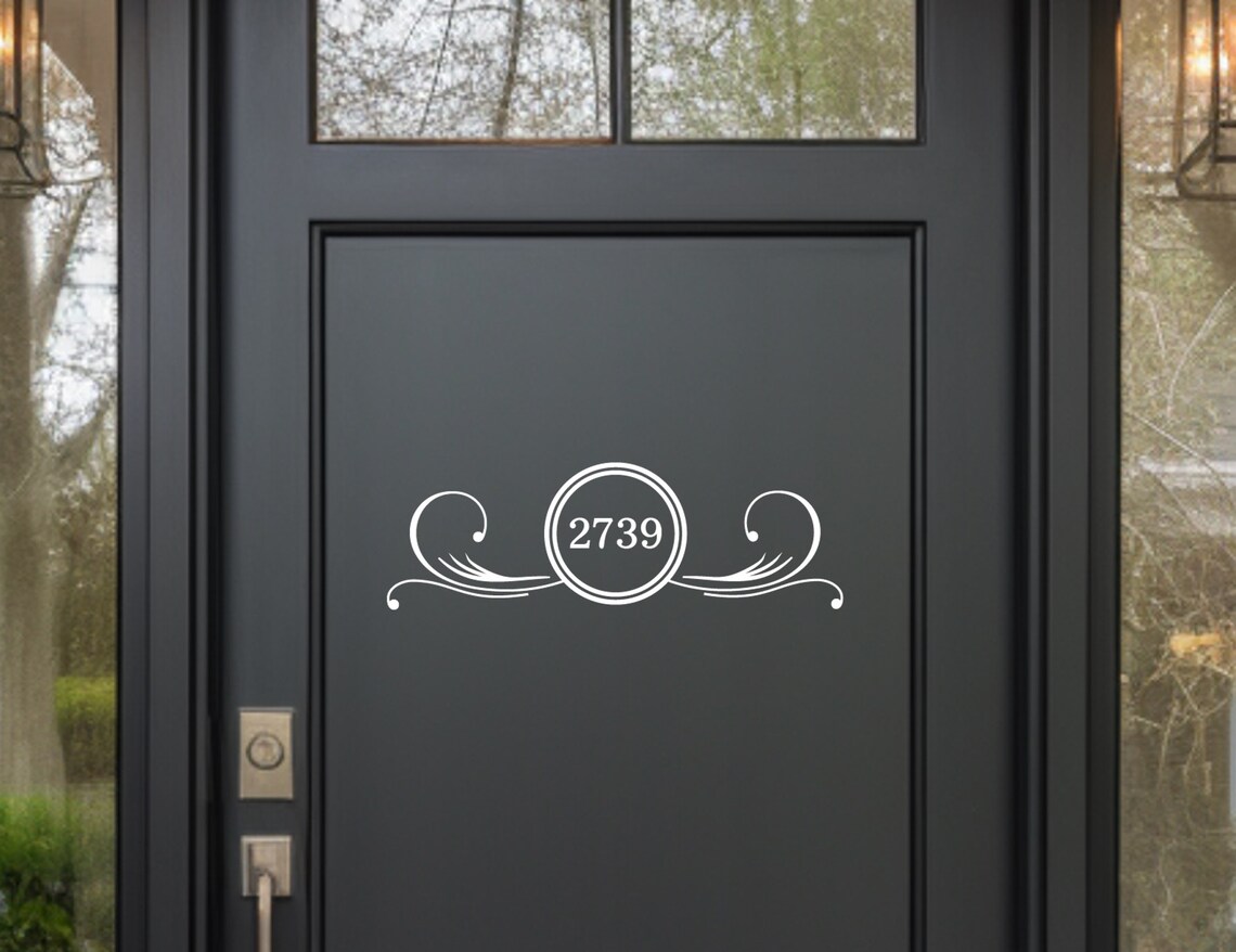 Front Door Decal W Number Custom Decal for Front Door Business Door ...