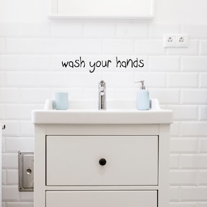 Wash Your Hands Decal Vinyl Decal Sticker Funny Cute Bathroom Decals ...