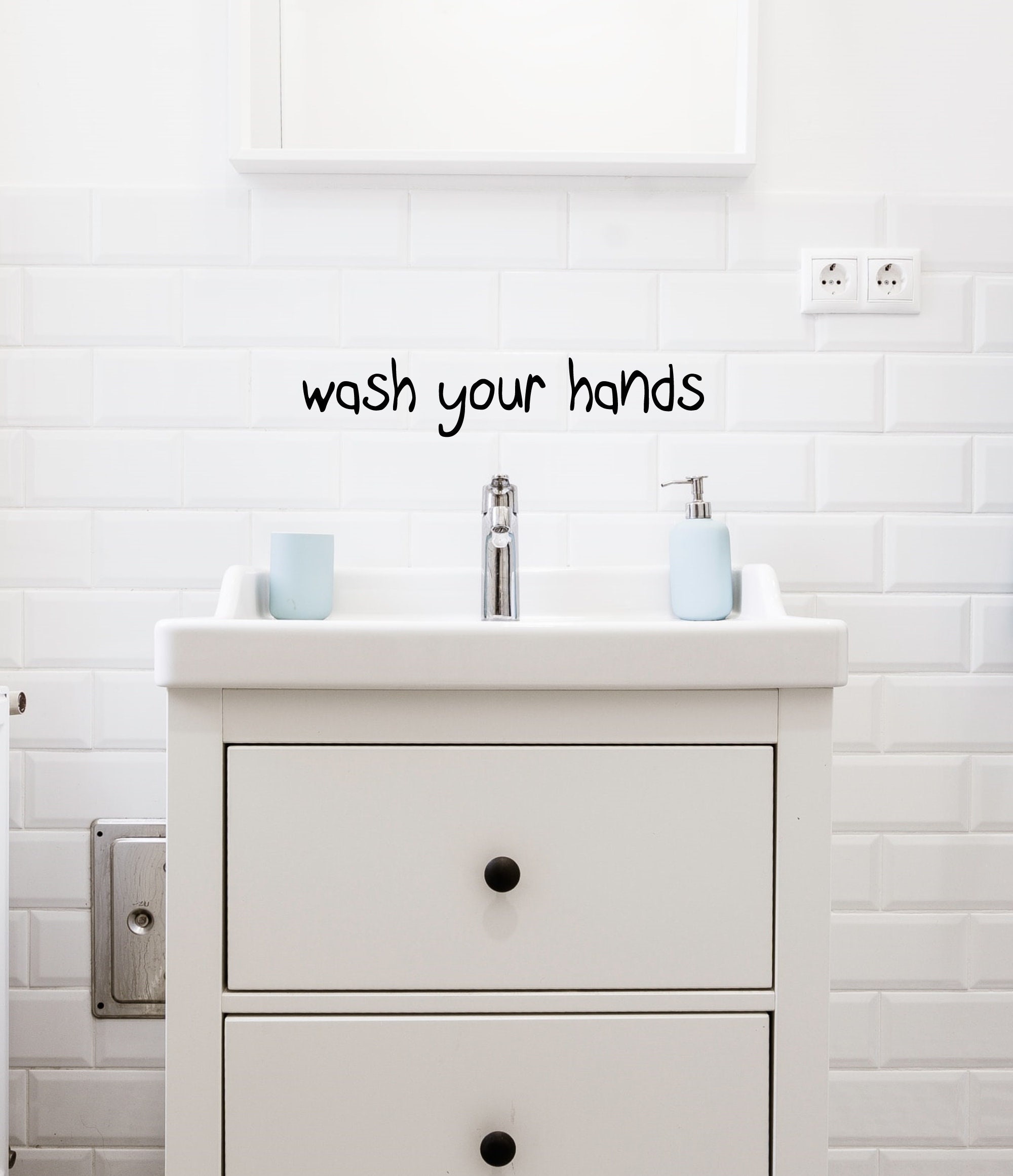 Wash Your Hands Decal Vinyl Decal Sticker Funny Cute Bathroom - Etsy