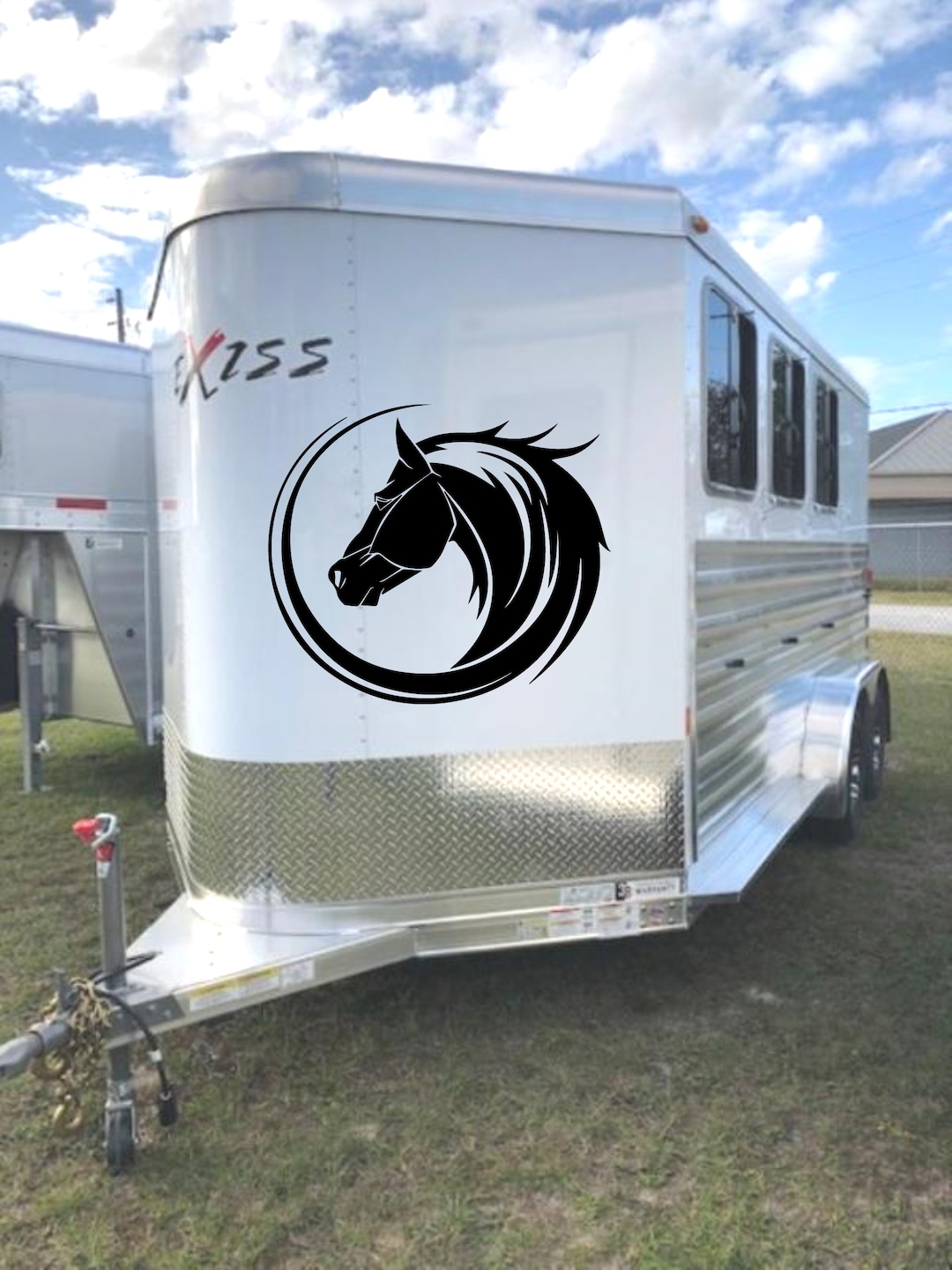 Horse Head Decal Circle Vinyl Decal Bumper Sticker Equestrian Rider ...