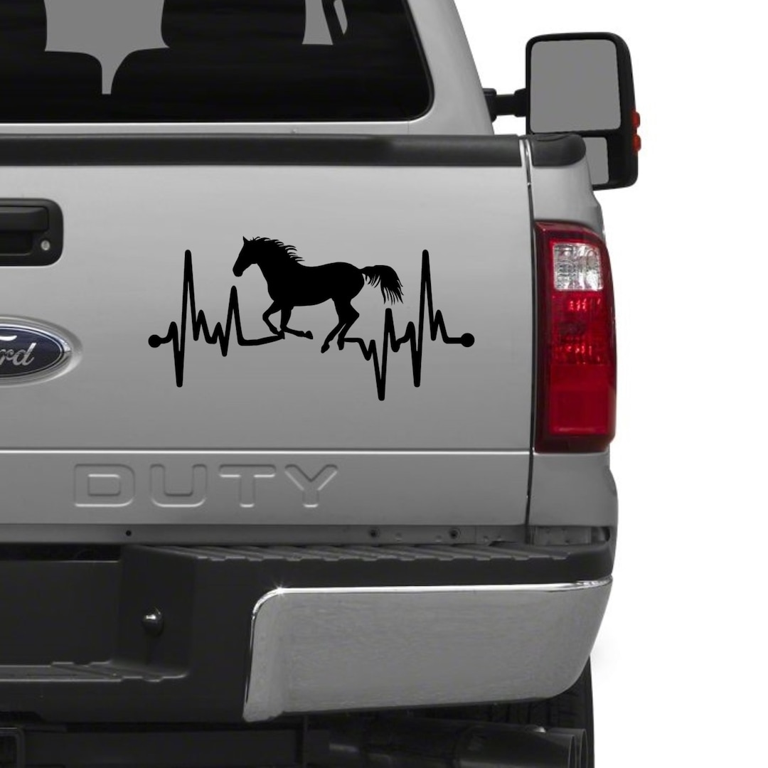 Horse Heartbeat Bumper Sticker Vinyl Decal for Your Car Horse Trailer ...