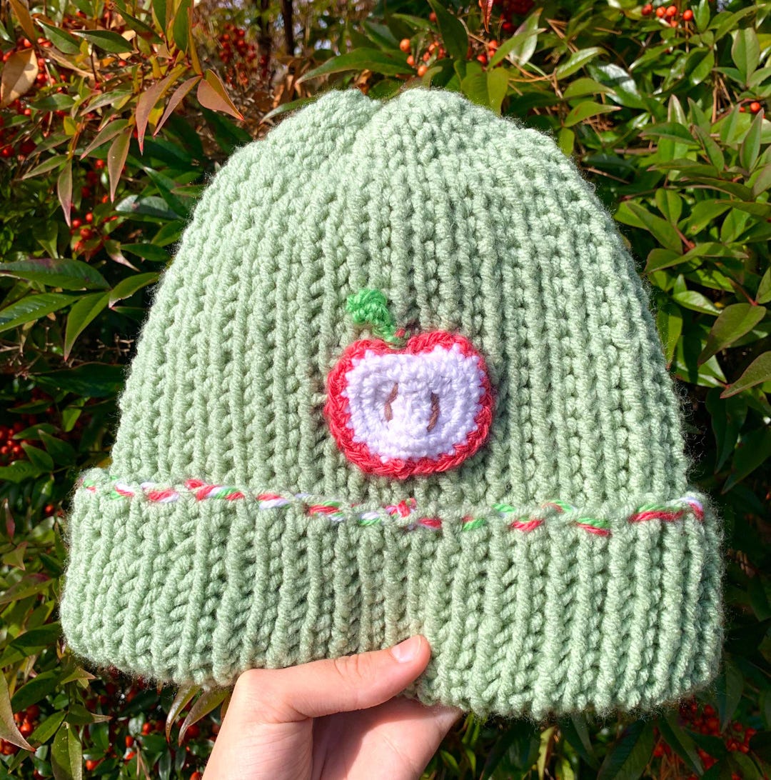 Crochet Apple Beanie, Crochet Beanie, Crochet Apple, Cute Beanie, Cute ...