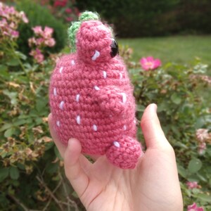 Crochet Strawberry Frog, Amigurumi Strawberry Frog, Cute Crochet ...