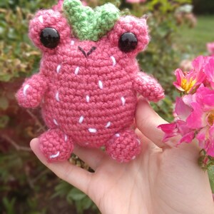 Crochet Strawberry Frog, Amigurumi Strawberry Frog, Cute Crochet ...