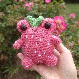 Crochet Strawberry Frog, Amigurumi Strawberry Frog, Cute Crochet ...