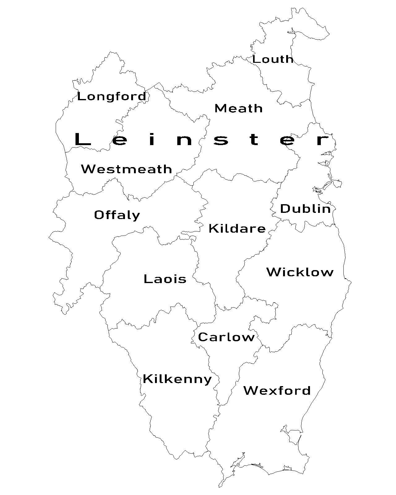 Ireland CAD Map DWG DXF | Irish Counties & Provinces Vector File - Etsy