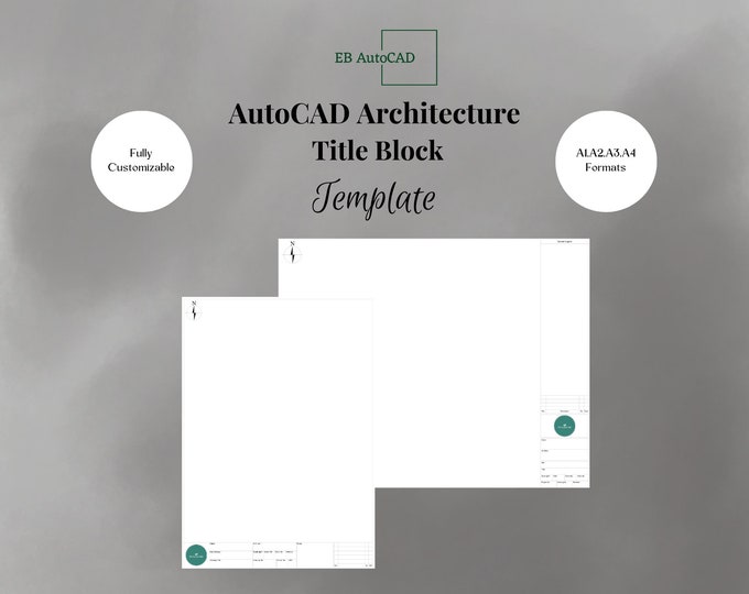 Architect Title Block Template, Modern CAD Drawing Border for Autocad ...