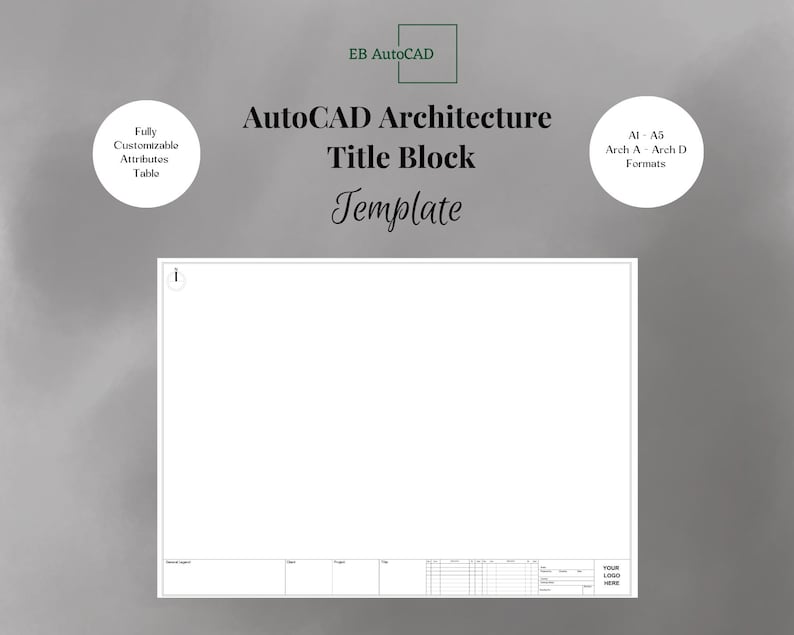Autocad Title Block Template | Architectural Layout DWG | Imperial ...