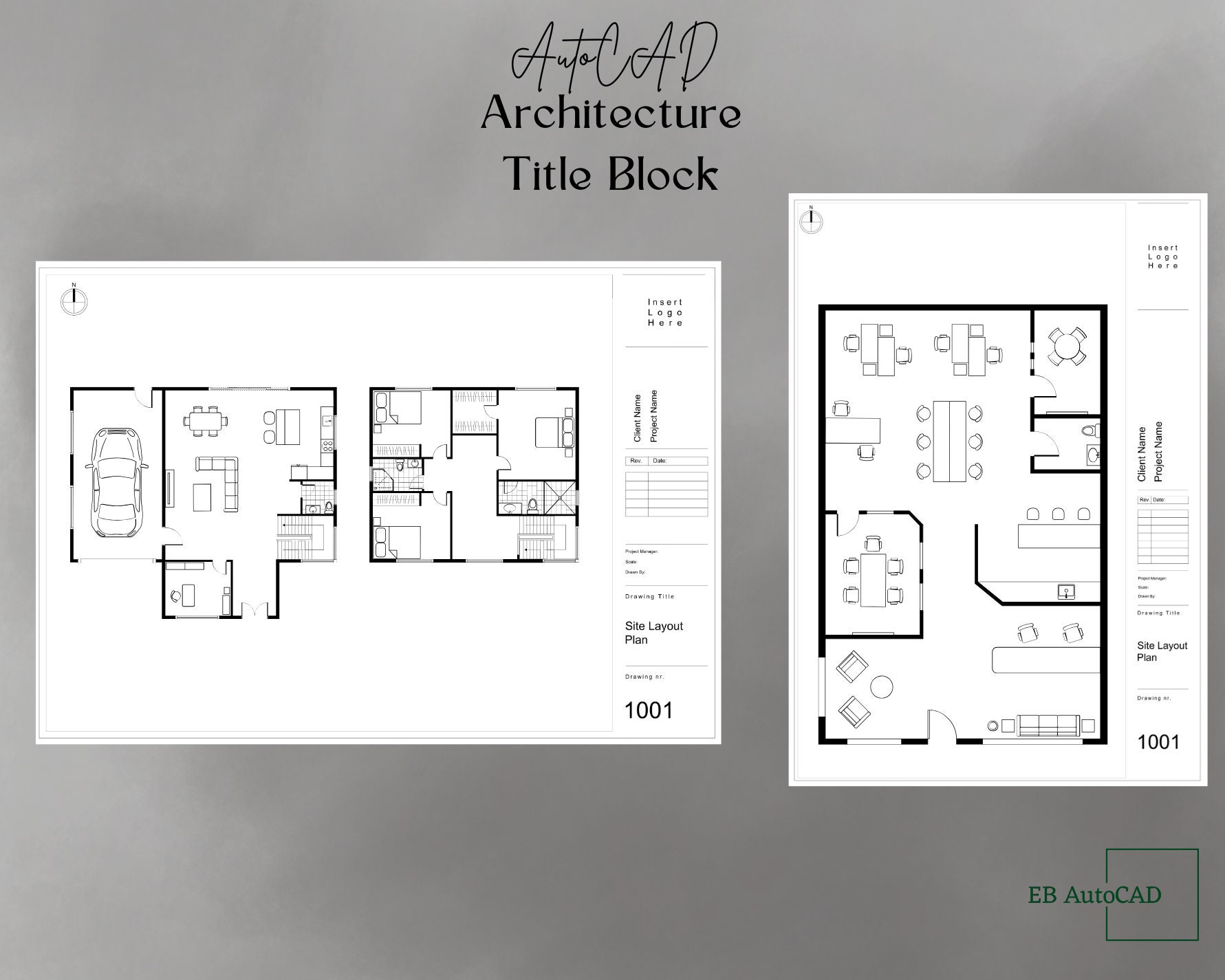 Minimalistic Architectural Title Block | Title Block Template I Autocad ...