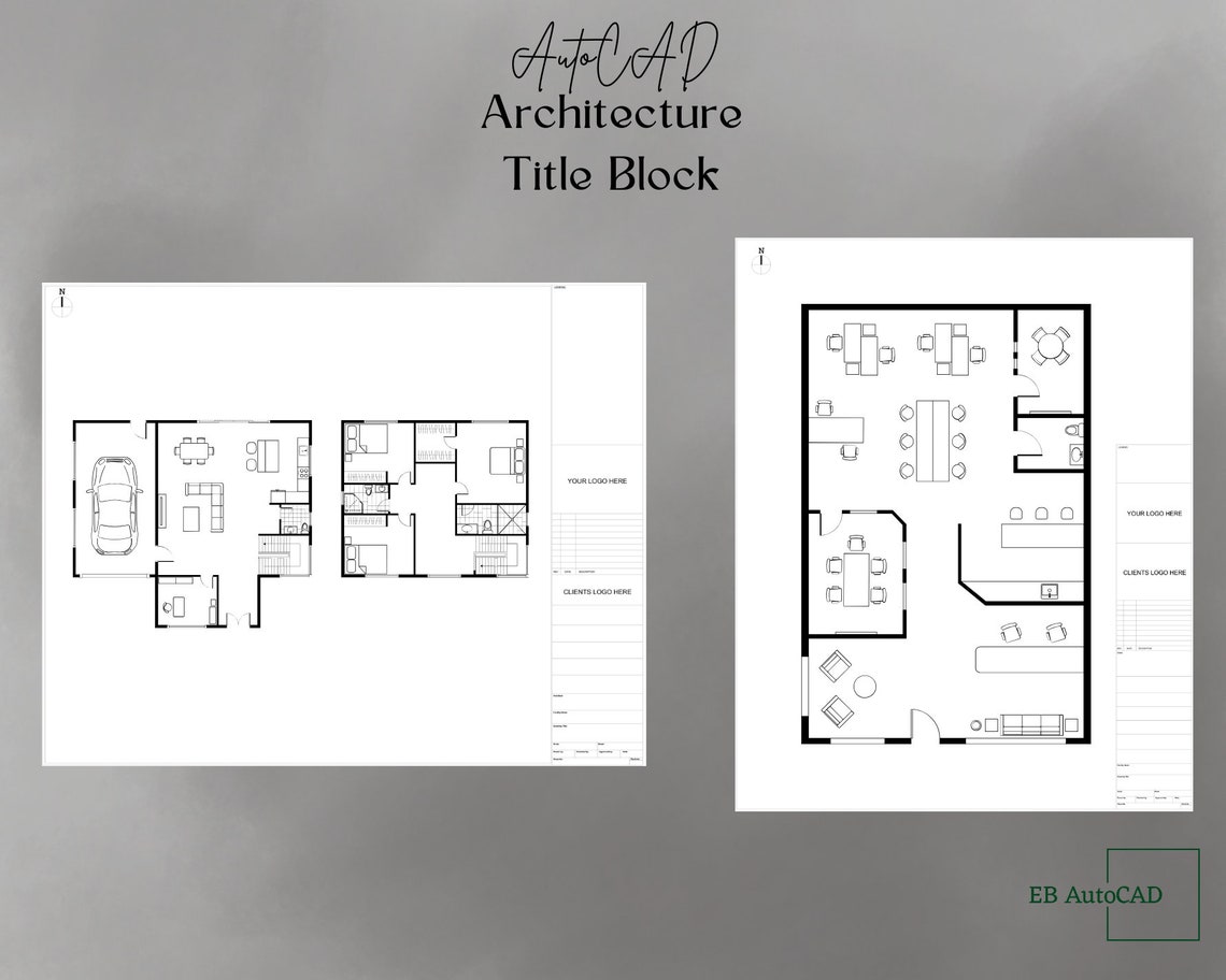 Architectural Autocad Title Block Template | Portrait Landscape DWG - Etsy