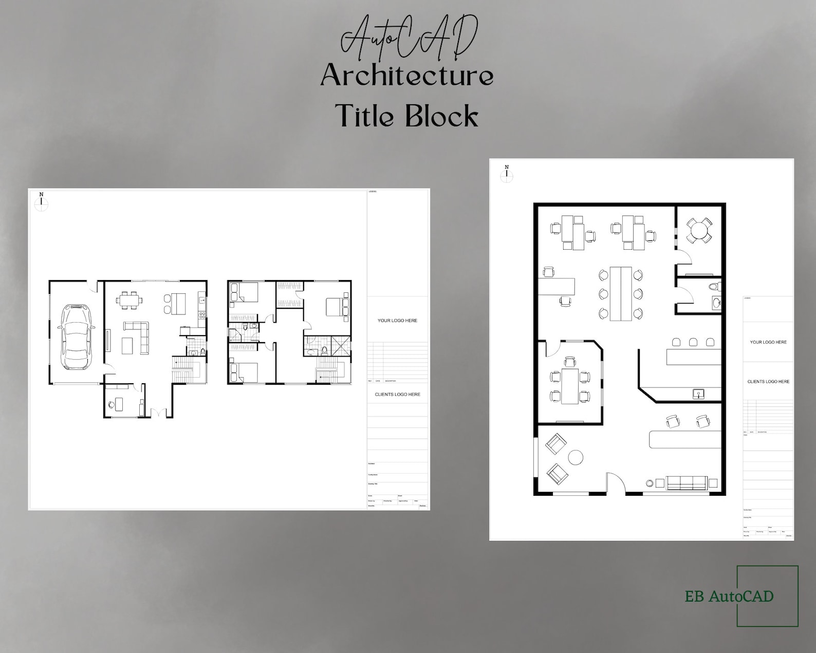 Architectural Autocad Title Block Template | Portrait Landscape DWG - Etsy