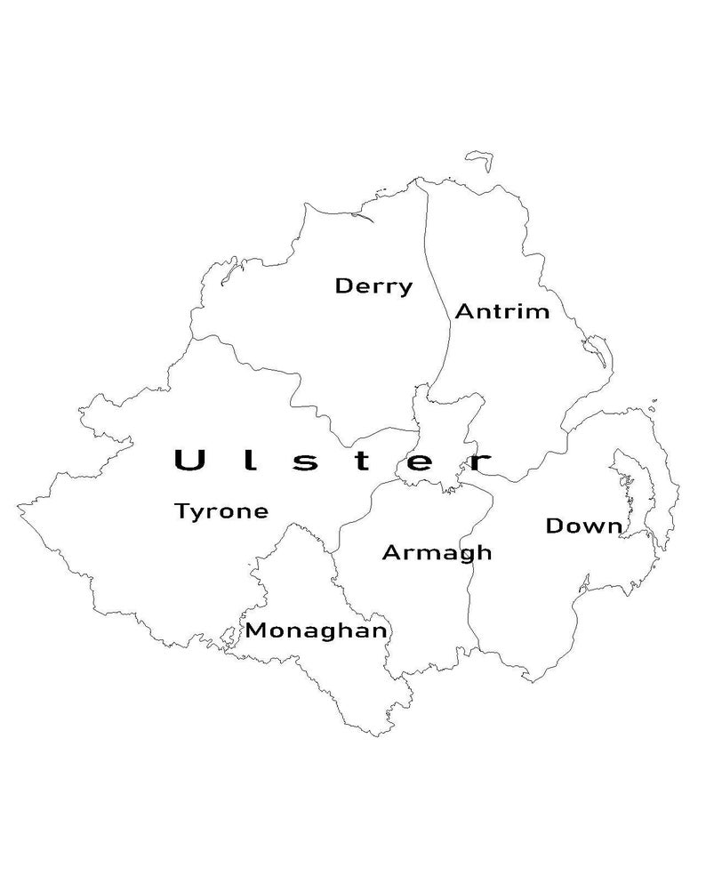 CAD Map of Ireland I DWG, DXF I Ireland Outline I Ireland Vector Map - Etsy