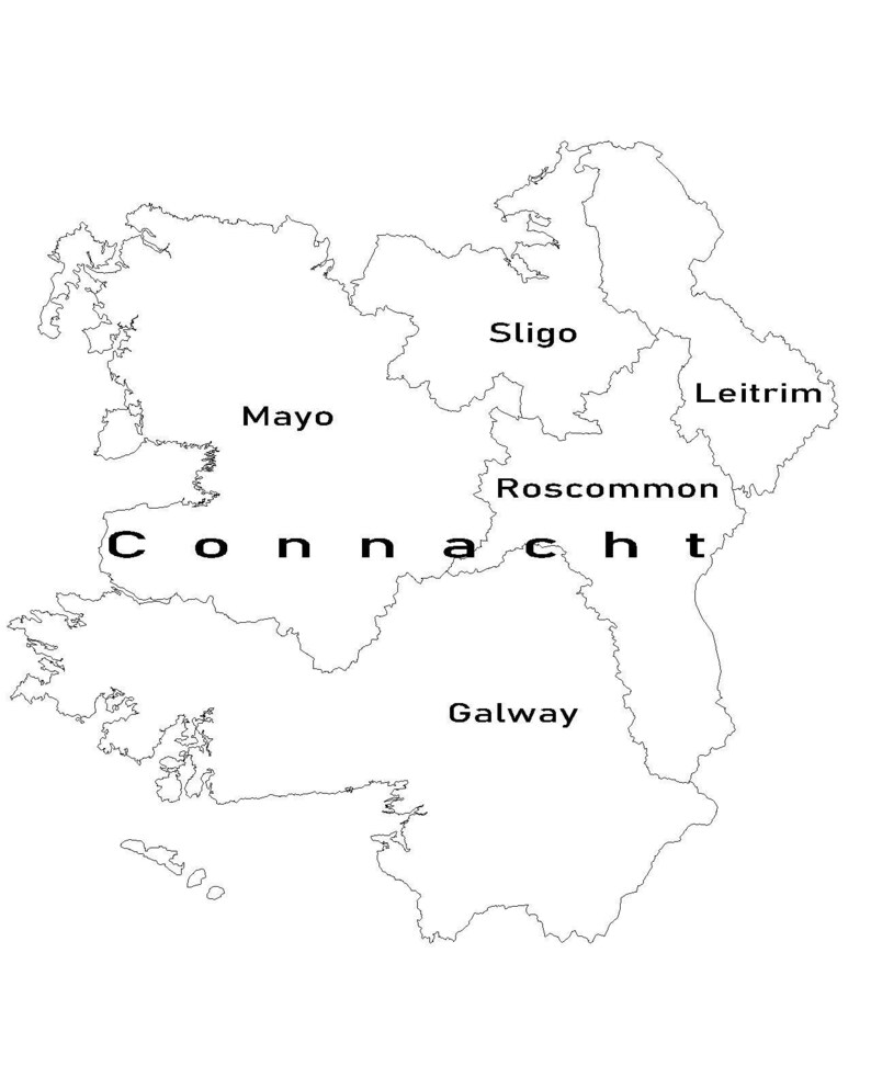 Ireland CAD Map DWG DXF | Irish Counties & Provinces Vector File - Etsy