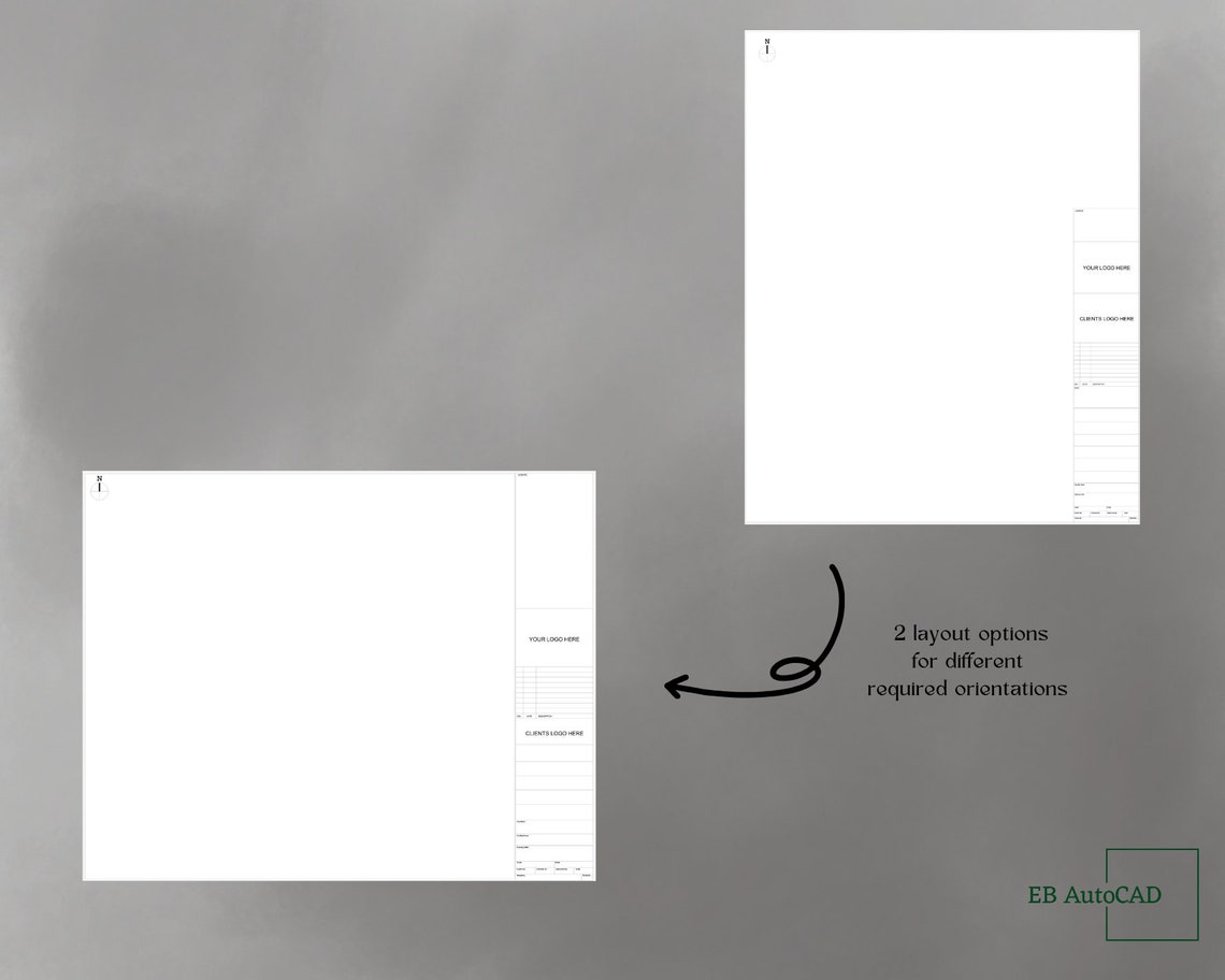 Architectural Autocad Title Block Template | Portrait Landscape DWG - Etsy