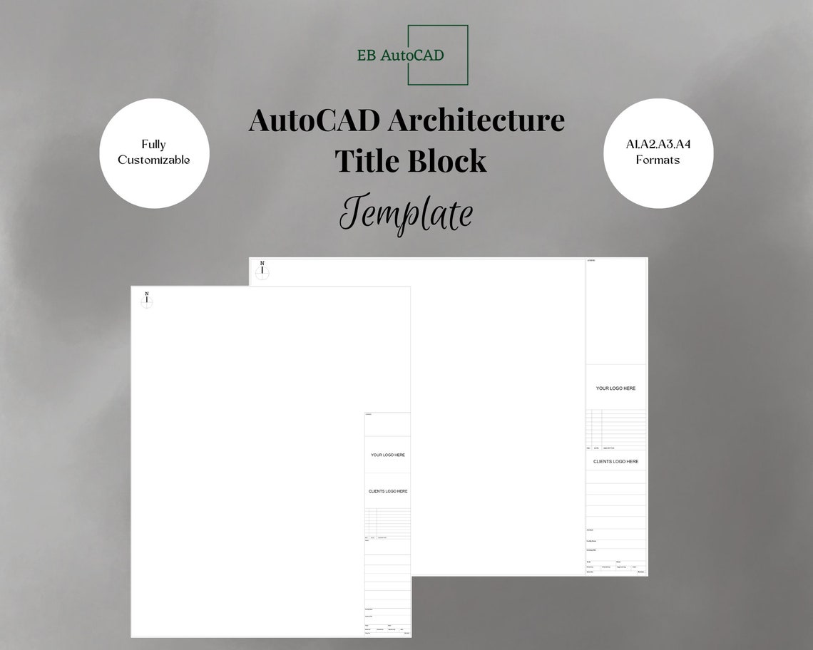 Architectural Autocad Title Block Template | Portrait Landscape DWG - Etsy