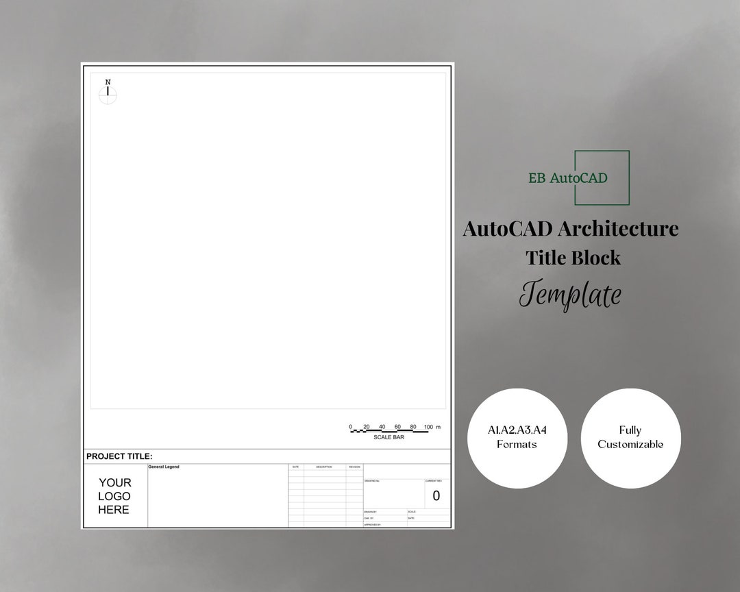 Minimalistic Architectural Title Block | Title Block Template I Autocad ...