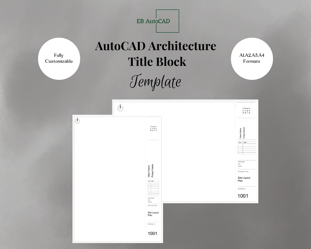 Minimalistic Architectural Title Block Title Block Template I Autocad