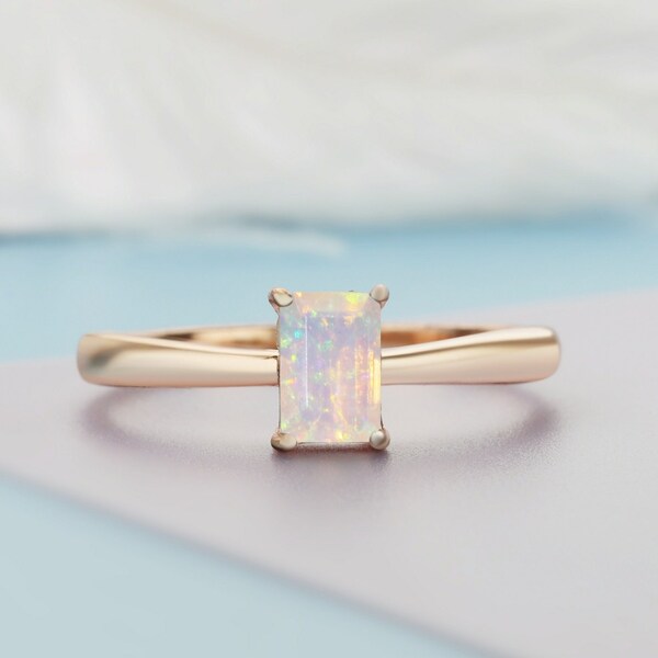 Rectangle Opal Ring - Etsy