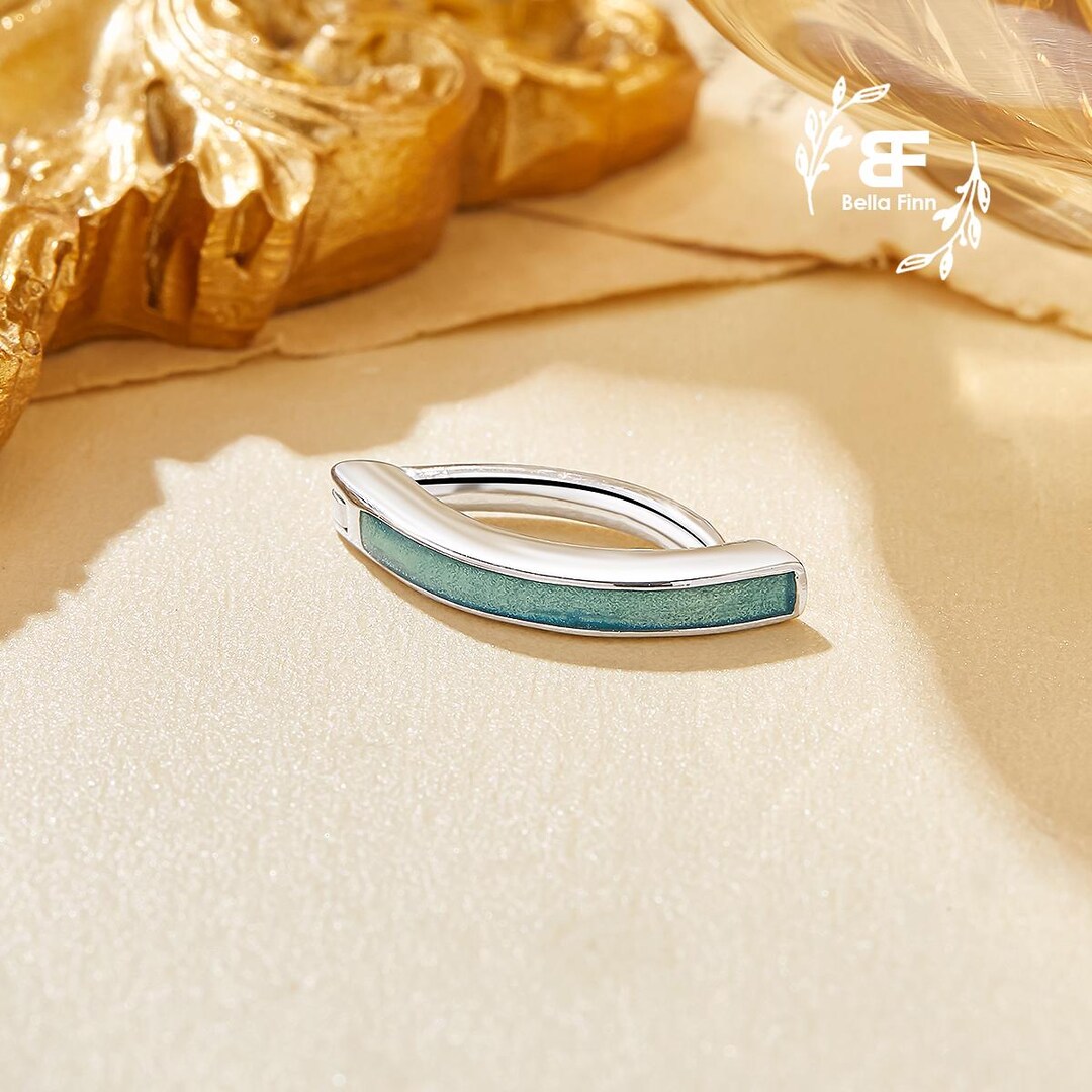 Minimalist Blue Enamel Solid 925 Sterling Silver Belly Button Ring ...